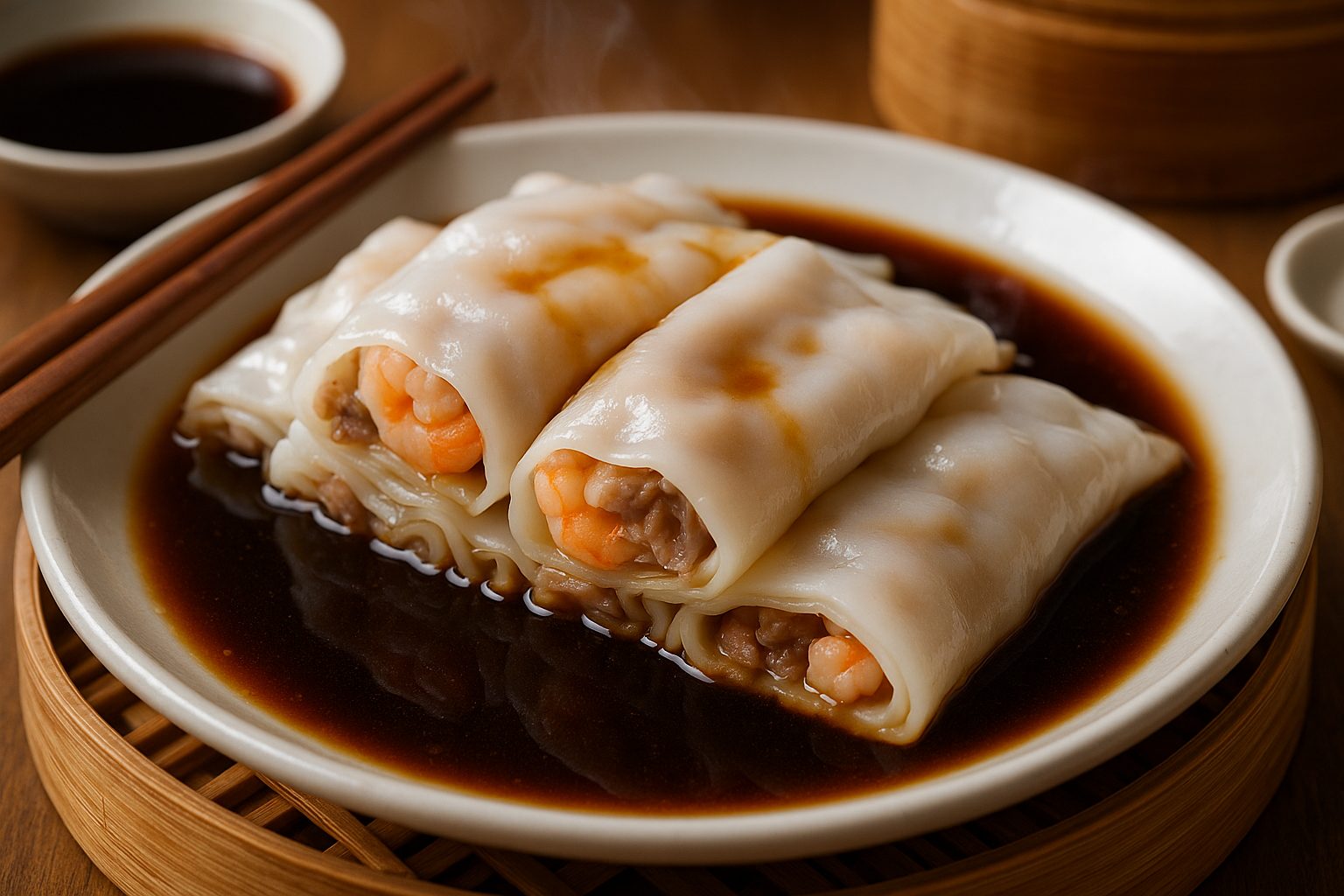 肠粉（チャンフェン）とは？広東の蒸しライスロール｜飲茶の定番点心 | sunairo